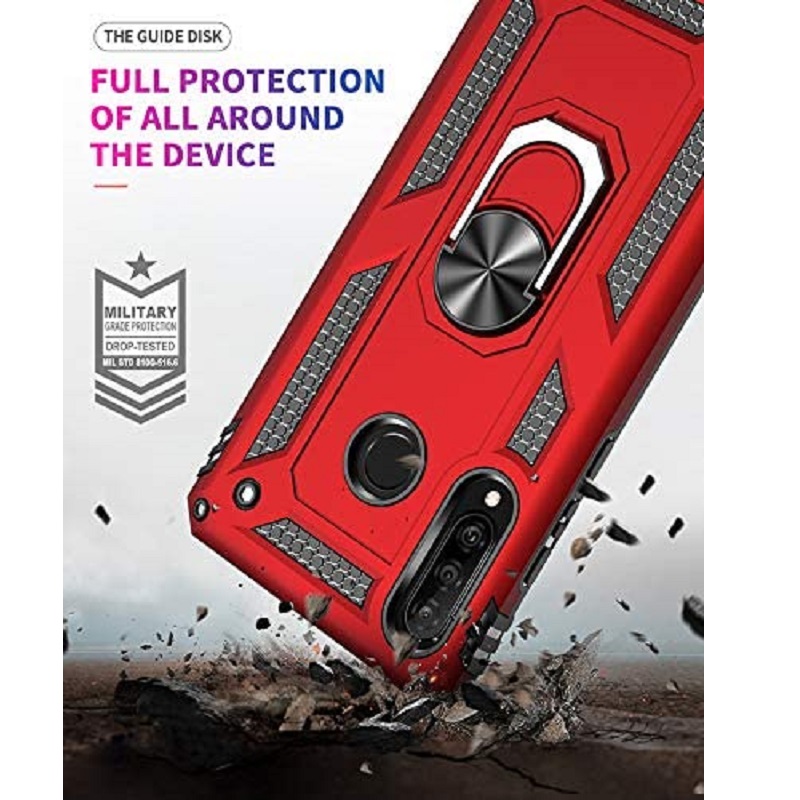 Huawei Y6P 2020 Case - Black Heavy Duty Ring Armor